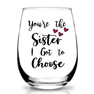 socoarzr sister gifts,mothers day, valentines day,christmas,birthday gifts for sister,women,friend - you are the sister i go to choose wine glass for sisters in law