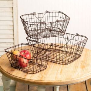 set of 3 matilda wire baskets