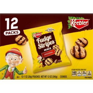 keebler on-the-go fudge stripes cookies, 12 count (pack of 1)