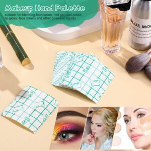 100 Pieces Hand Palette makeup artist supplies Single Use Makeup Hand Palette Makeup Mixing Palette Makeup Artist Must Haves Transparent Waterproof Makeup Tape for Women (2.3 x 2.3 Inches)