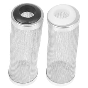 popetpop 2pcs filter fish tank water inlet basket mesh water inlet mesh cover aquarium strainer mesh case strainer mesh cover stainless strainer sponge white 304 network water inlet cover