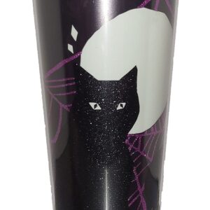 Starbucks Exclusive LIMITED EDITION Halloween 2021 Glow in the Dark Black Cat Tumbler: 24 oz Venti Cup