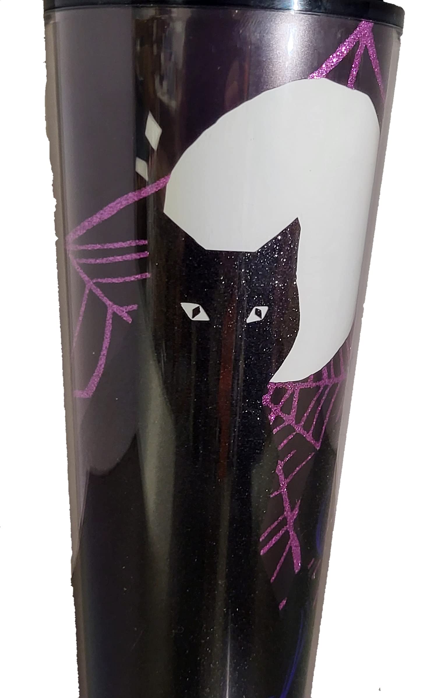 Starbucks Exclusive LIMITED EDITION Halloween 2021 Glow in the Dark Black Cat Tumbler: 24 oz Venti Cup