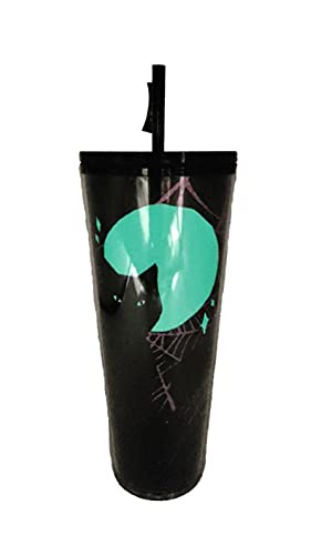 Starbucks Exclusive LIMITED EDITION Halloween 2021 Glow in the Dark Black Cat Tumbler: 24 oz Venti Cup