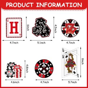 17 Pieces Casino Theme Party Decorations Casino Birthday Banner Poker Party Decorations Casino Hanging Swirl Decorations Poker 3D Table Toppers Casino Party Decorations for Casino Poker Party Supplies