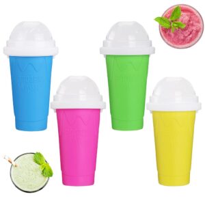 Tikapo® Slushy Maker Cup Tik Tok Stuff Slushie Maker Cup Slushie Ice Cream Maker Machine Frozen Magic Double Layers Slushie Squeeze Cup - Blue