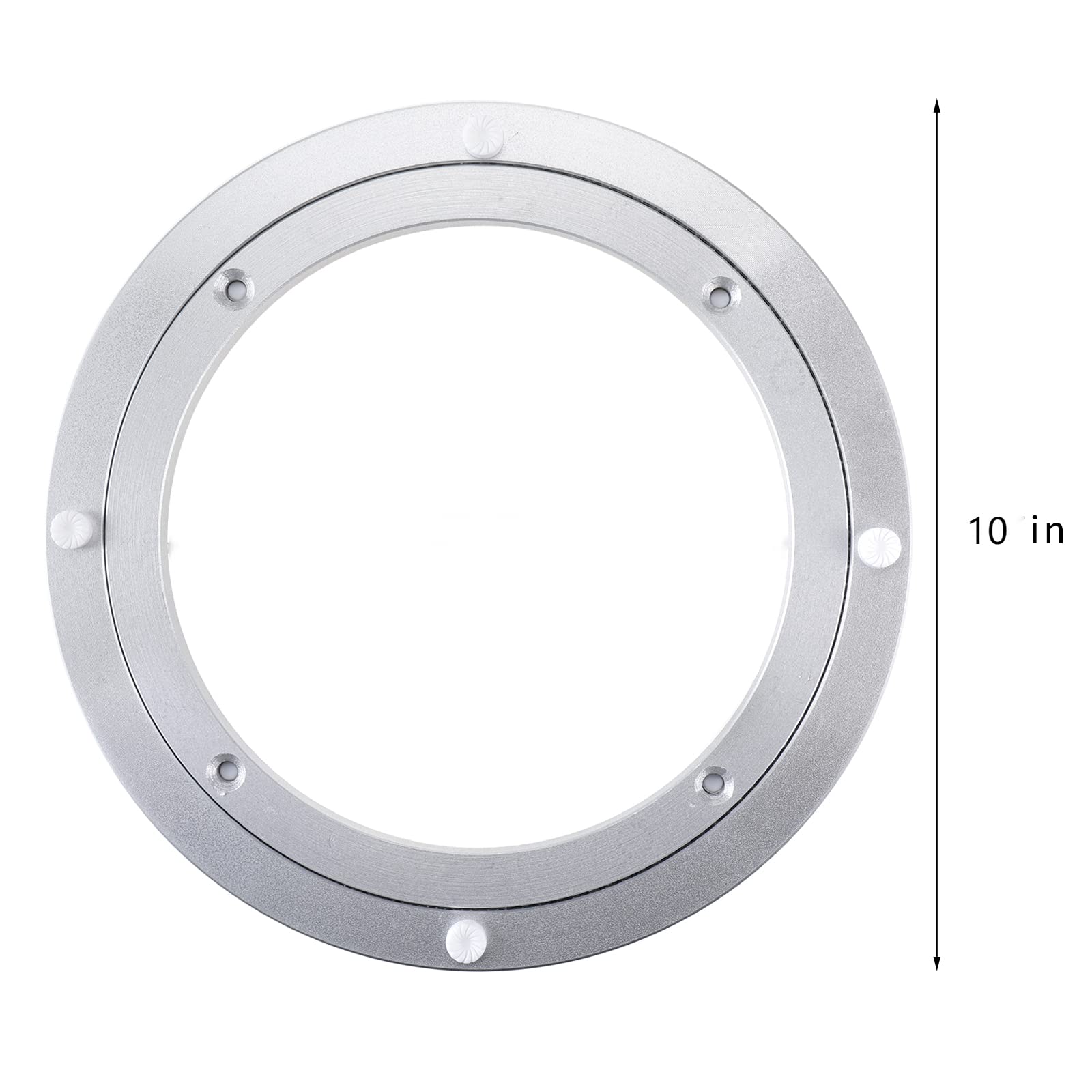 HOMOKUS Lazy Susan Hardware Aluminum Heavy Duty Rotating Turntable Bearing Table Base Round Swivel Plate Hardware for Glass Granite or Dining Table (10 INCH)