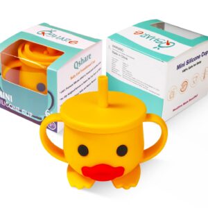 Toddler Cup, Silicone Training Cup, Sippy Cup for Baby, Baby Led Weaning Cup With Lid & Double Handle, Unbreakable, 7oz, 6+ Months