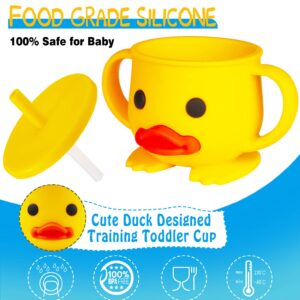 Toddler Cup, Silicone Training Cup, Sippy Cup for Baby, Baby Led Weaning Cup With Lid & Double Handle, Unbreakable, 7oz, 6+ Months