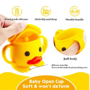 Toddler Cup, Silicone Training Cup, Sippy Cup for Baby, Baby Led Weaning Cup With Lid & Double Handle, Unbreakable, 7oz, 6+ Months