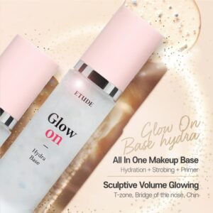 ETUDE Glow On Base Hydra 30ml (21AD) | All-in-One Makeup Hydration Glowing Base with a Long-Lasting Effect and Dewy Finish | Korean Makeup