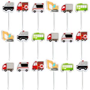 get fresh vehicle food picks for kids – 18-pcs transport vehicle food bento picks lunch box decoration for kids and toddlers – automobile bento deco children toothpicks set – cars party food picks set