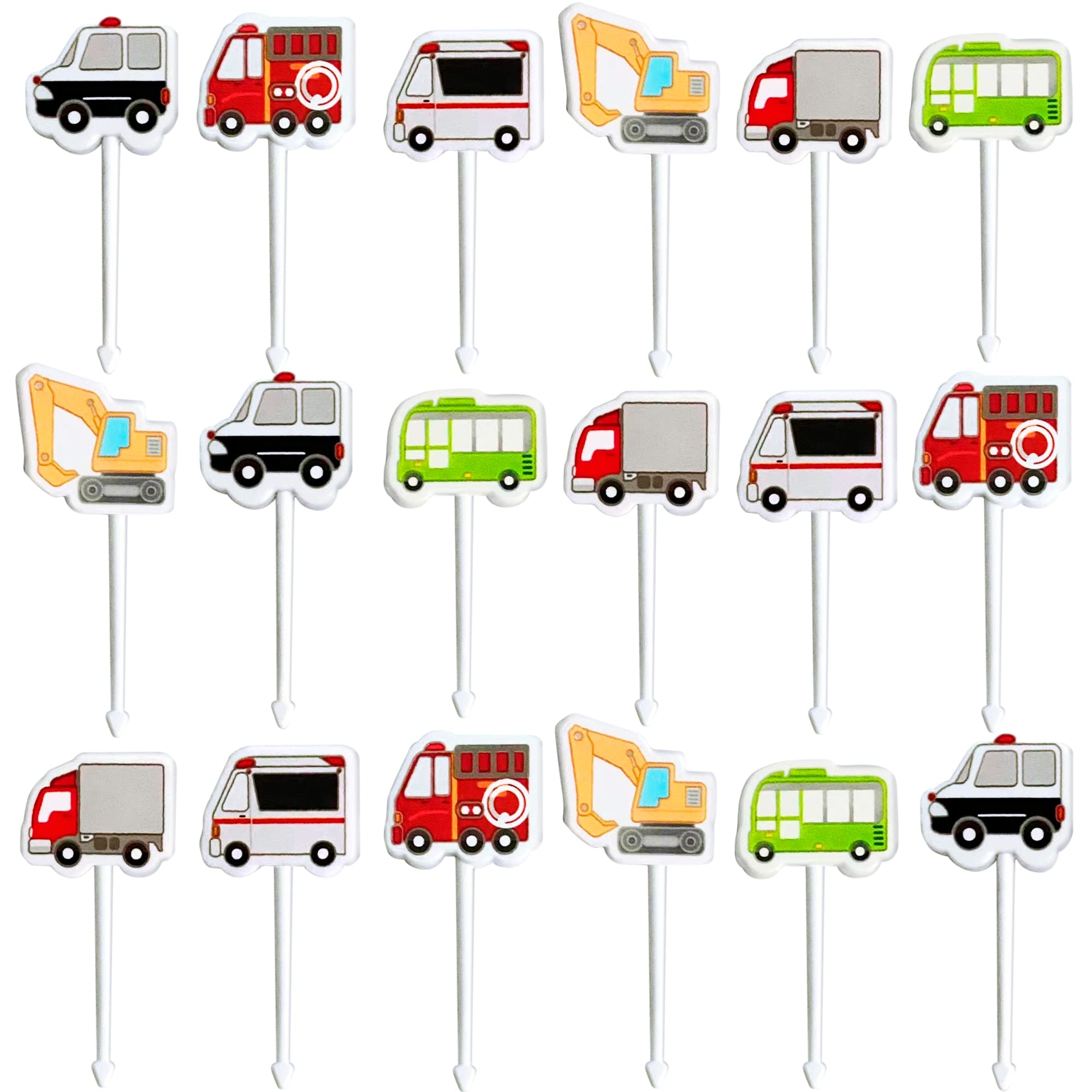 GET FRESH Vehicle Food Picks for Kids – 18-pcs Transport Vehicle Food Bento Picks Lunch Box Decoration for Kids and Toddlers – Automobile Bento Deco Children Toothpicks Set – Cars Party Food Picks Set