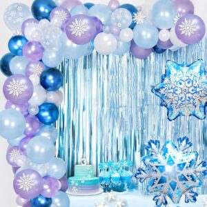 frozen balloons arch garland kit, frozen birthday balloons frozen party supplies latex balloons happy birthday snowflakes foil balloon frozen decorations for birthday party girl home decorations