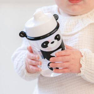 Lollaland Panda Bear, 9 ounce, 6 months Plus, Spill and Leak Proof, Bite Proof, Easy Grip, Hard Spout, BPA Free, Dishwasher Safe, Sippy Cup