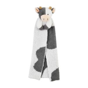 mud pie children's farm lovey blanket, cow 21" x 16"