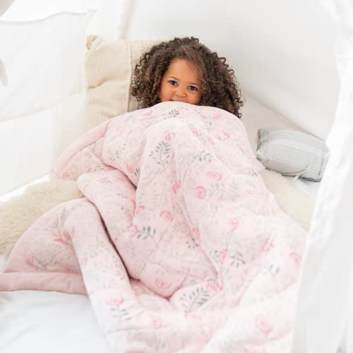 aden + anais Embrace Cozy Toddler-Bed Weighted Blanket for Kids – 2.65 Pounds 31” x 40” – Machine Washable – Sherpa Winter Blanket – Morris Vine