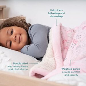 aden + anais Embrace Cozy Toddler-Bed Weighted Blanket for Kids – 2.65 Pounds 31” x 40” – Machine Washable – Sherpa Winter Blanket – Morris Vine