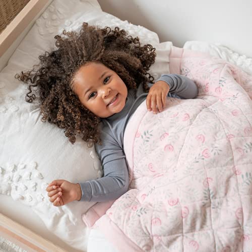 aden + anais Embrace Cozy Toddler-Bed Weighted Blanket for Kids – 2.65 Pounds 31” x 40” – Machine Washable – Sherpa Winter Blanket – Morris Vine