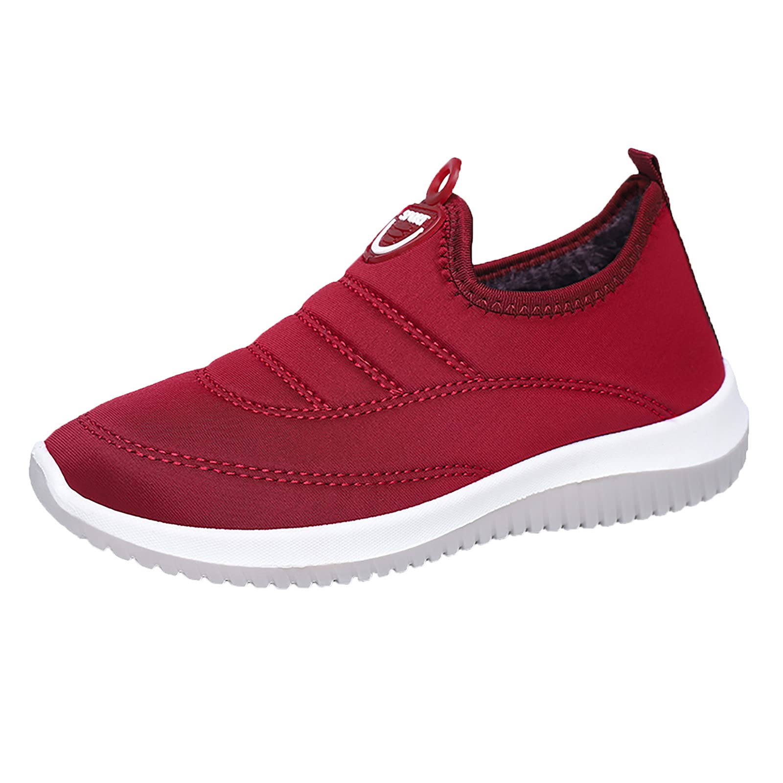 USYFAKGH Non Slip Shoes Women Platform Sneakers for Women Dance Shoes for Women Women's Leisure Breathable Mesh Outdoor Fitness Running Sport Warm Sneakers Shoes Red Wide 7.5