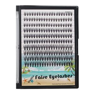 dedila 200pcs handmade individual false eyelashes thickness 0.07mm d curl mixed 10-12-14mm /11-13-15mm/12-14-16mm/16-18-20mm 3d volume cluster eye lashes etensions (10-12-14mm)