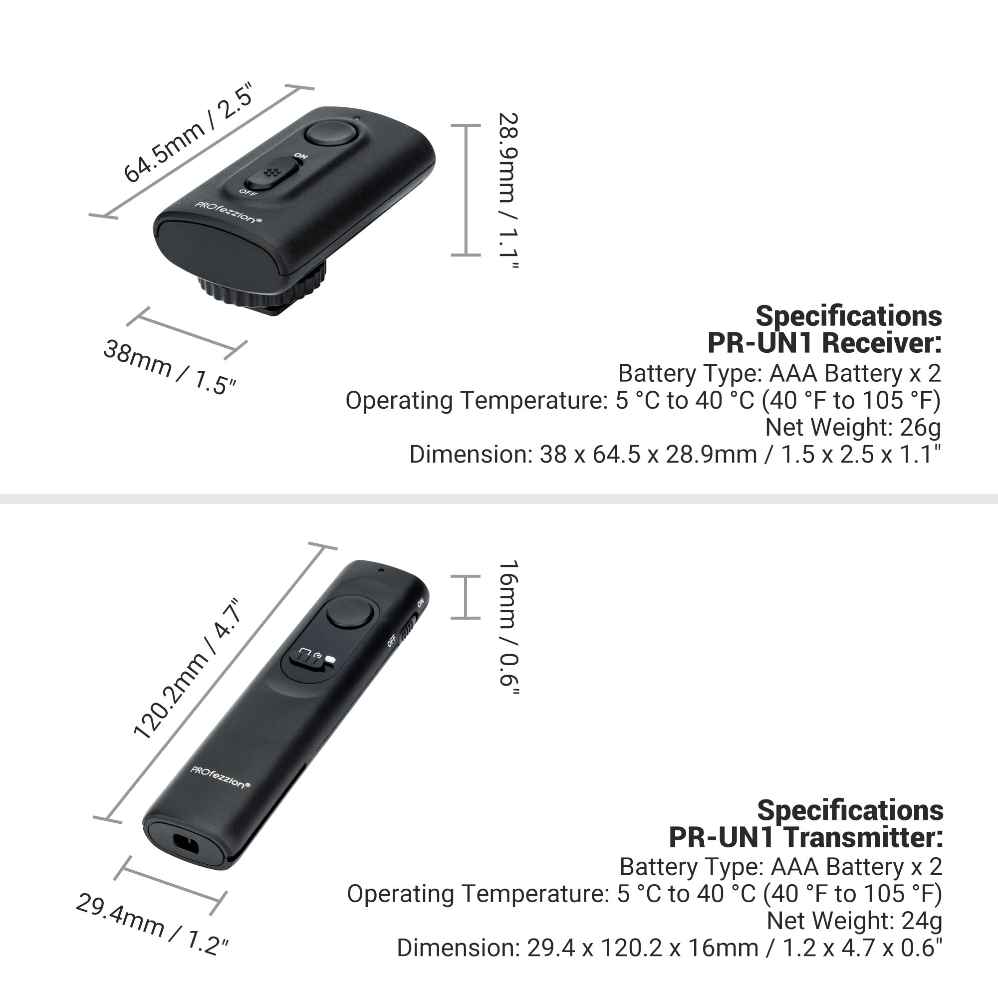 Camera Remote Shutter Release Wireless: [164'] Radio Control Accessories for Canon Rebel T7 T6 T5 T8i T7i SL3 EOS R RP R100 R7 R6 Mark II 90D 80D 70D 2000D, with AAA Battery & Removable Tripod Clip