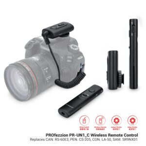 Camera Remote Shutter Release Wireless: [164'] Radio Control Accessories for Canon Rebel T7 T6 T5 T8i T7i SL3 EOS R RP R100 R7 R6 Mark II 90D 80D 70D 2000D, with AAA Battery & Removable Tripod Clip