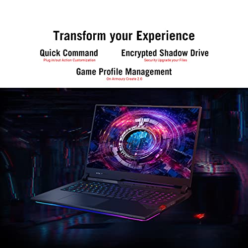 ASUS ROG Strix Scar 17 (2021) Gaming Laptop, 17.3” 360Hz IPS FHD, NVIDIA GeForce RTX 3080, AMD Ryzen 9 5900HX, 16GB DDR4, 1TB SSD, Opti-Mechanical Per-Key RGB Keyboard, Windows 10 Pro, G733QSA-PB96