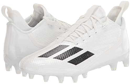 adidas Men's Adizero Scorch Football Shoe, White/Black/White, 8.5