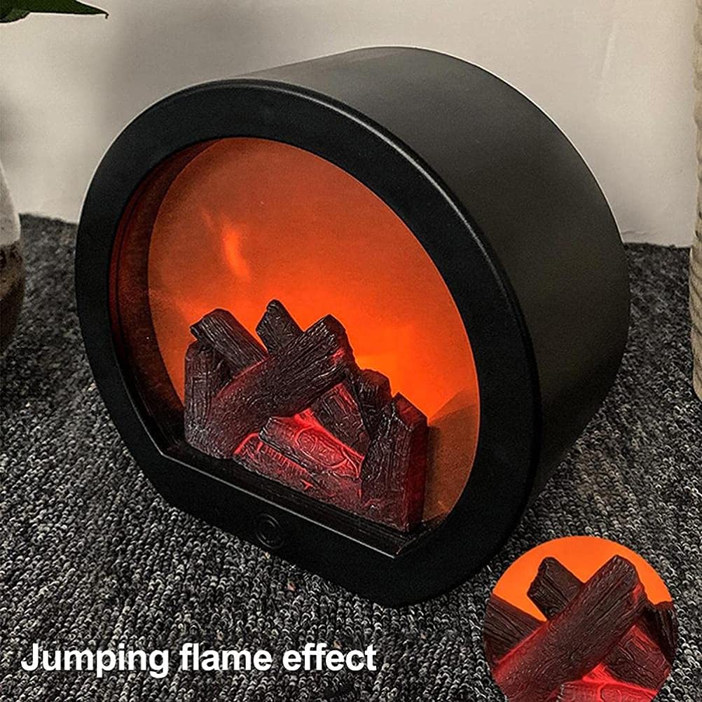 Cricia LED Fireplace Lantern Simulation LED Desk Stove LED Lantern with Realistic Flame Simulation Decorative Realistic Fireplace Lantern Fireplace Lamp