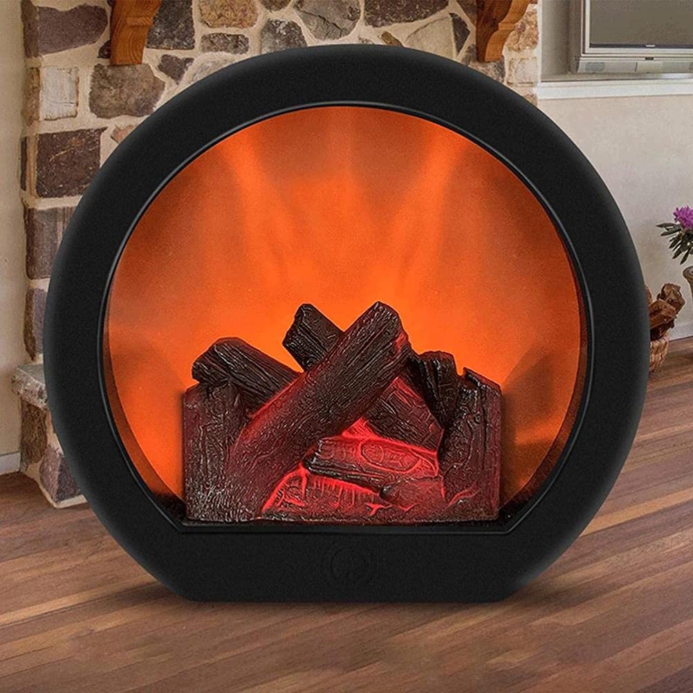 Cricia LED Fireplace Lantern Simulation LED Desk Stove LED Lantern with Realistic Flame Simulation Decorative Realistic Fireplace Lantern Fireplace Lamp