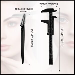 6 Pieces Tattoo Eyebrow Ruler 3 Point Positioning Ruler Mini Caliper Double Scale Vernier Caliper Eyebrow Golden Ratio Caliper Microblading Ruler Gauge Ruler Measuring Tool with Eyebrow Shaver