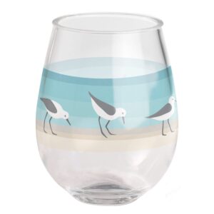 merritt sandpipers by kate nelligan 15-ounce acrylic wine tumbler