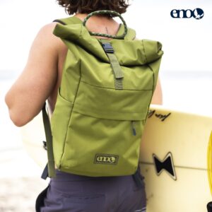 ENO Roan Rolltop Pack - 20L Outdoor Backpack for Men and Women - for Hiking, Camping, Backpacking, Beach, and Festivals - Moss