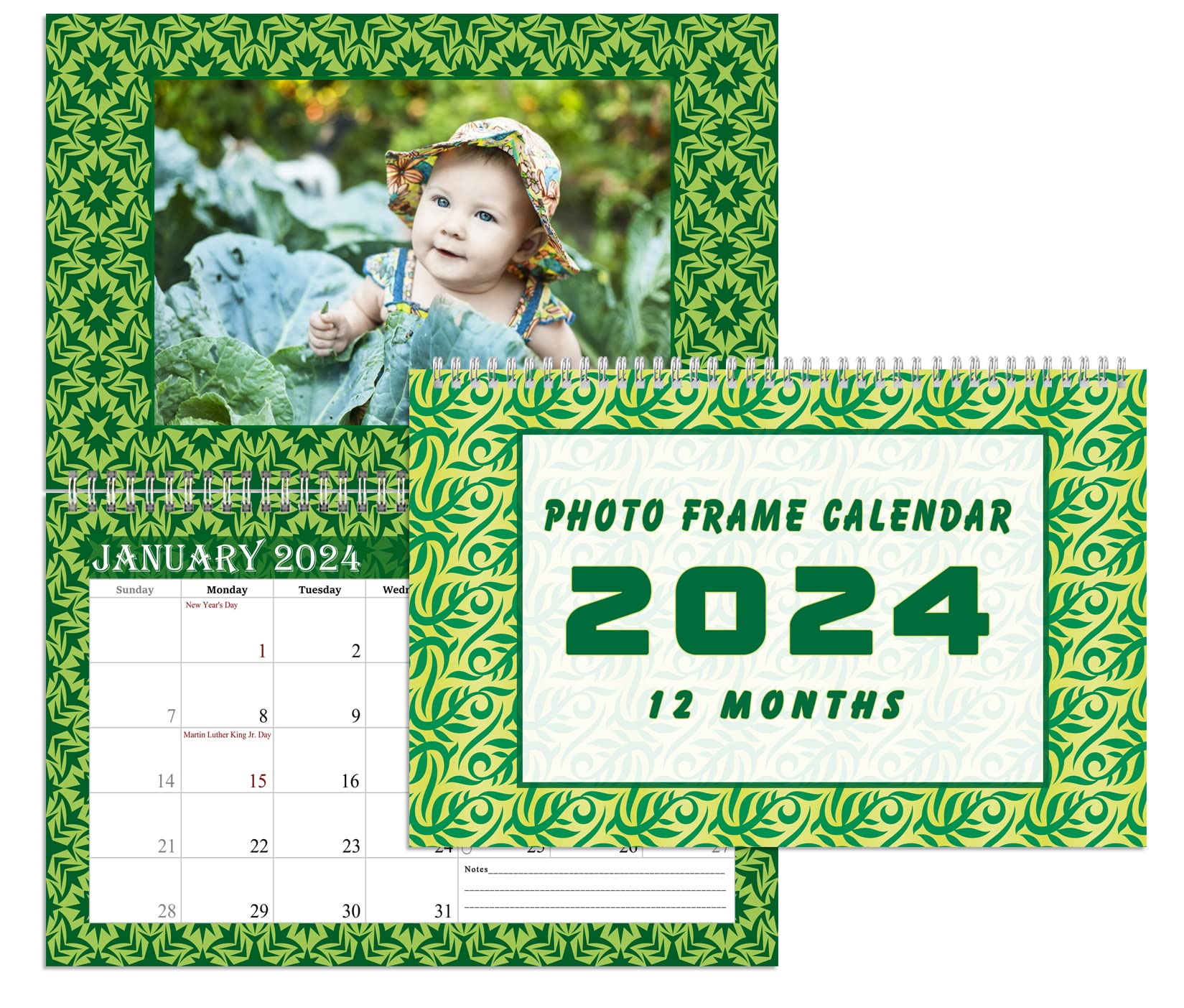 2024 Photo Frame Wall Spiral-bound Calendar (Add Your Own Photos) - 12 Months Desktop/Wall Calendar/Planner - (Edition #06)