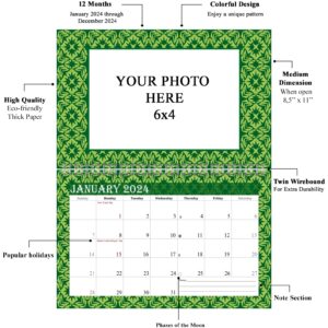 2024 Photo Frame Wall Spiral-bound Calendar (Add Your Own Photos) - 12 Months Desktop/Wall Calendar/Planner - (Edition #06)