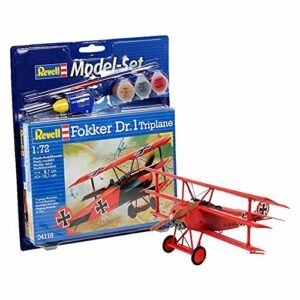 fokker dr1 triplane with paint kit 1/72 scale plastic model kit revell