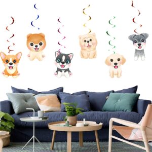 12 Pcs Dog Paw Prints Puppy Hanging Swirls Ceiling Streamers Decorations, for Dog Paw Prints Birthday Party Favors Supplies and Baby Shower Decorations