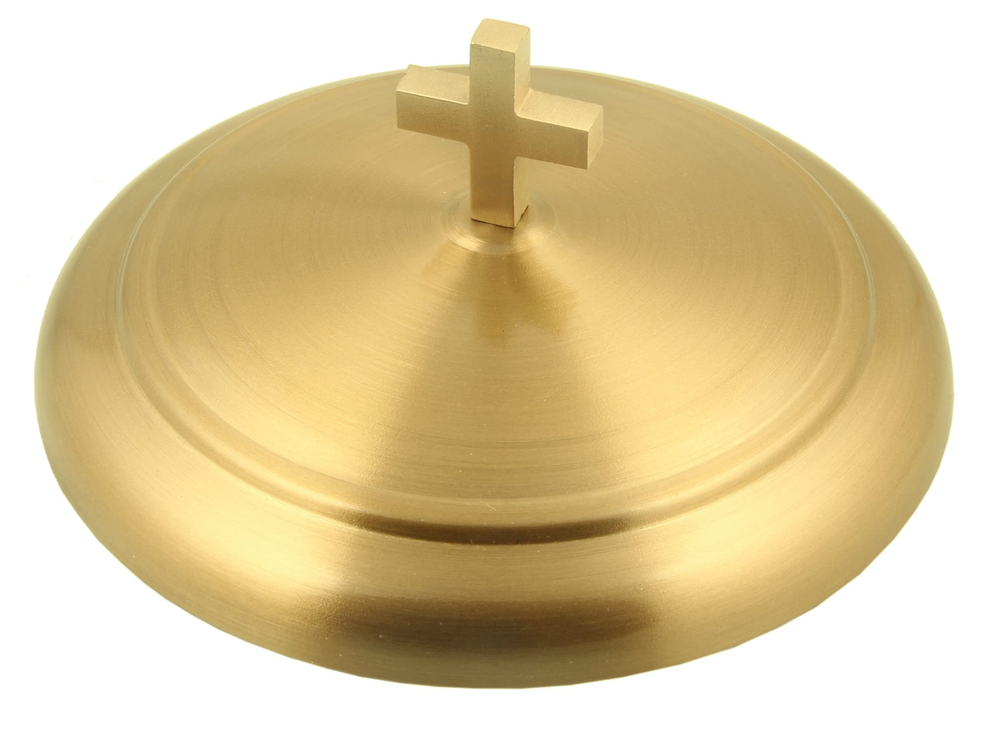 Communion Ware 3 Holy Wine Serving Trays with A Lid & 2 Stacking Bread Plates with A Lid - Stainless Steel (Brass/Gold)