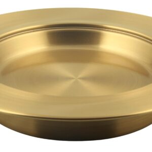 Communion Ware 3 Holy Wine Serving Trays with A Lid & 2 Stacking Bread Plates with A Lid - Stainless Steel (Brass/Gold)