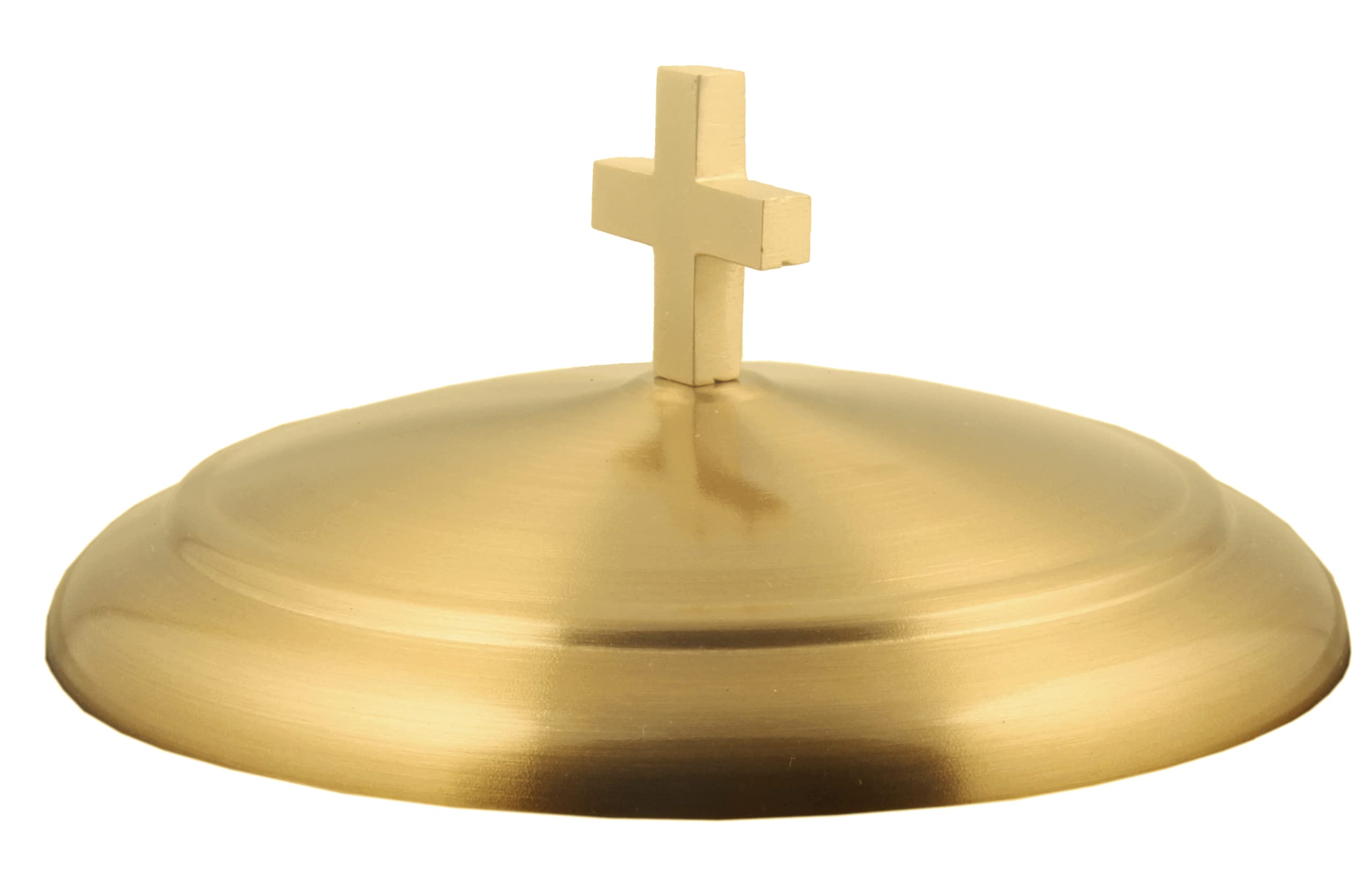 Communion Ware 3 Holy Wine Serving Trays with A Lid & 2 Stacking Bread Plates with A Lid - Stainless Steel (Brass/Gold)