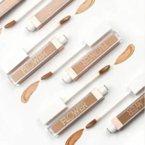 FLOWER BEAUTY Light Illusion Full Coverage Concealer - Diffuse Dark Under Eye Circles + Blurs Blemishes - Weightless Formula + Crease Proof Makeup (Porcelain)