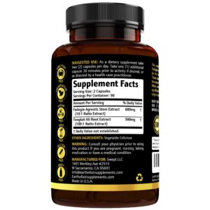 Earth Elixir Fadogia Agrestis 600mg and Tongkat Ali 500mg Supplements (180 Capsules) - Made in USA - 3 Month Supply – 3rd Party Tested - Long Jack - Tongkat Ali Fadogia Agrestis Supplements for Men