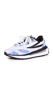 fila women's renno tie dye sneakers, white/cobalt blue/storm blue, 7 medium us