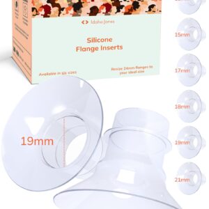 Idaho Jones Flange Inserts for Breast Pumps | Convert 24mm Flange to 19mm; Spectra, Momcozy, Mom Cozy, Ainsir, Iapoy, Hygeia, Motif, Tsrete, Ikare, Zomee (2pcs, 19mm)