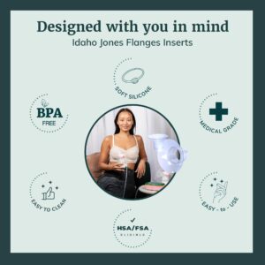 Idaho Jones Flange Inserts for Breast Pumps | Convert 24mm Flange to 19mm; Spectra, Momcozy, Mom Cozy, Ainsir, Iapoy, Hygeia, Motif, Tsrete, Ikare, Zomee (2pcs, 19mm)