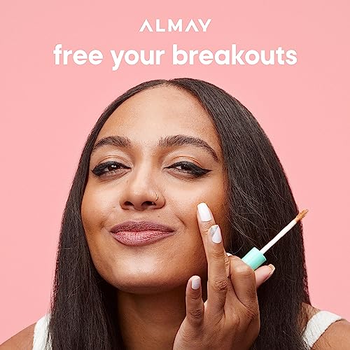 Almay Clear Complexion Acne & Blemish Spot Treatment Concealer Makeup with Salicylic Acid- Lightweight, Full Coverage, Hypoallergenic, Fragrance-Free, for Sensitive Skin, 100 Light, 0.3 fl oz.