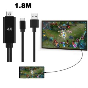 USB-C to 4K HDMI Adapter AV Cable TV Video Hub Type-C Charger Port Projector Converter Compatible with TCL 20S, 20 SE, Pro 5G