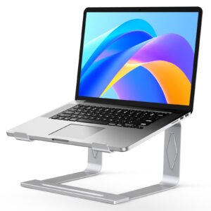 tonmom laptop stand for desk, metal laptop riser holder, removable notebook stand ventilated cooling computer stand compatible with 10-15.6” laptops