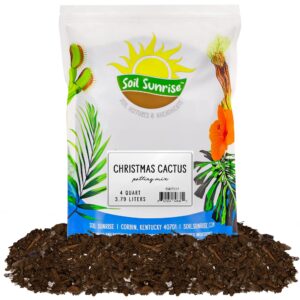 christmas cactus potting soil mix (4 quarts), hand blended soil for indoor houseplants custom blended